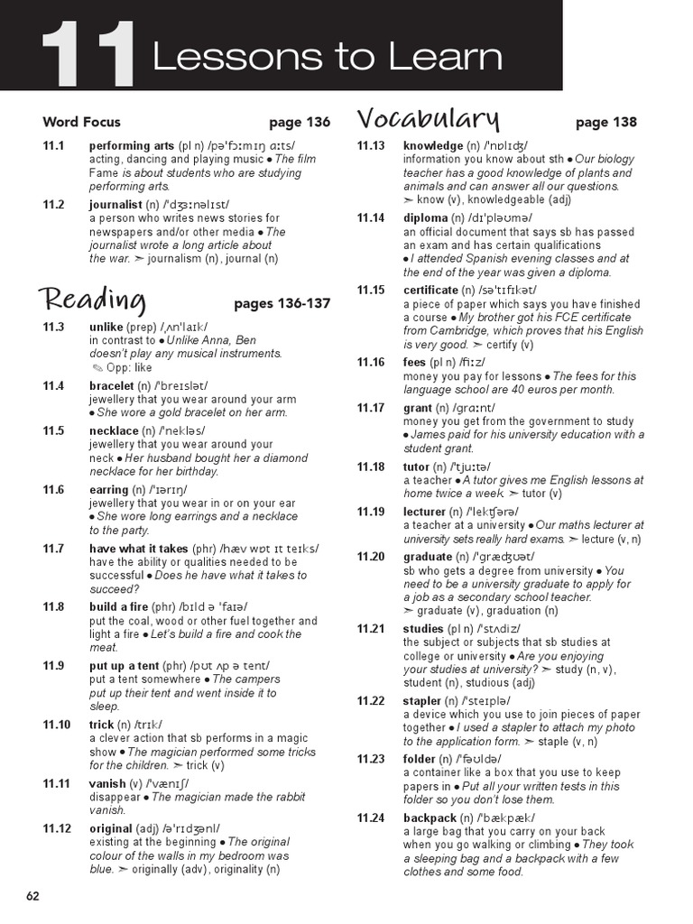 B1 Alphabetical Wordlist Unit 11 PDF | PDF | Test (Assessment) | Schools