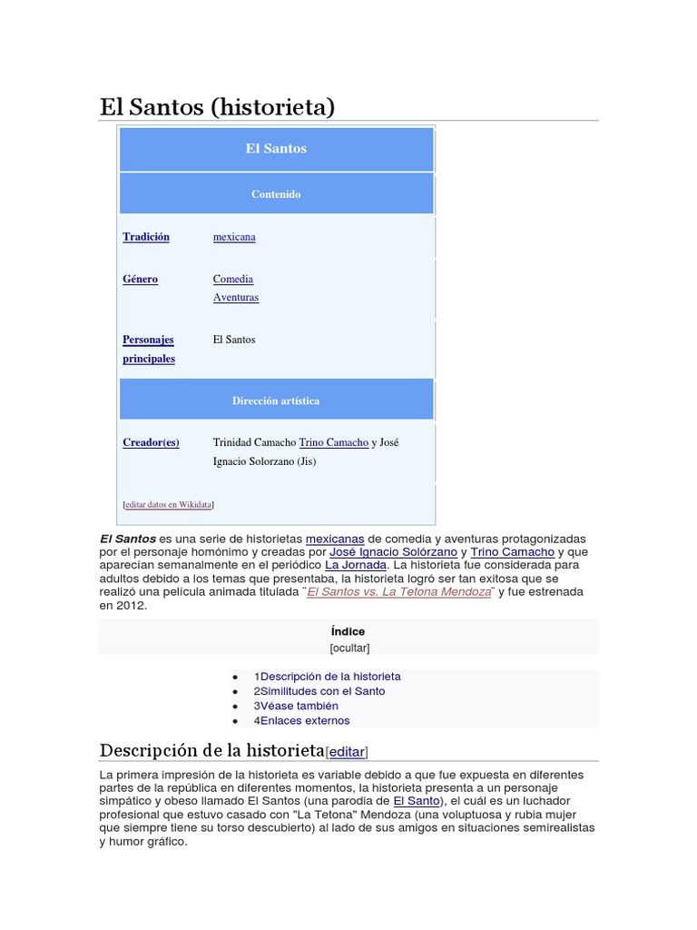 El Santos | PDF | Wikipedia | Cómics