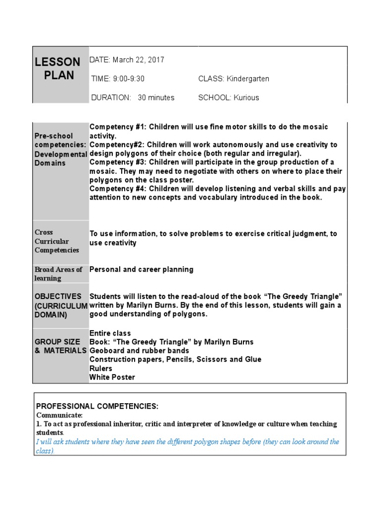 Lesson Plan Polygons | PDF | Shape | Polygon