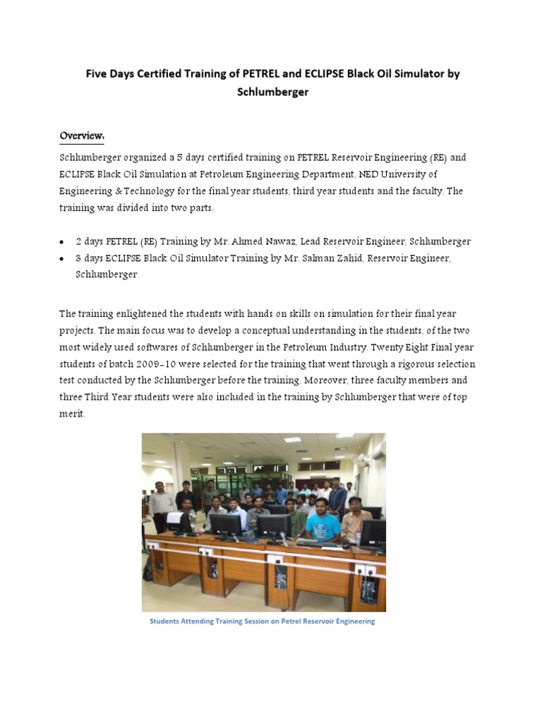 SLB Training Summary 2013 PDF | PDF | Simulation | Petroleum