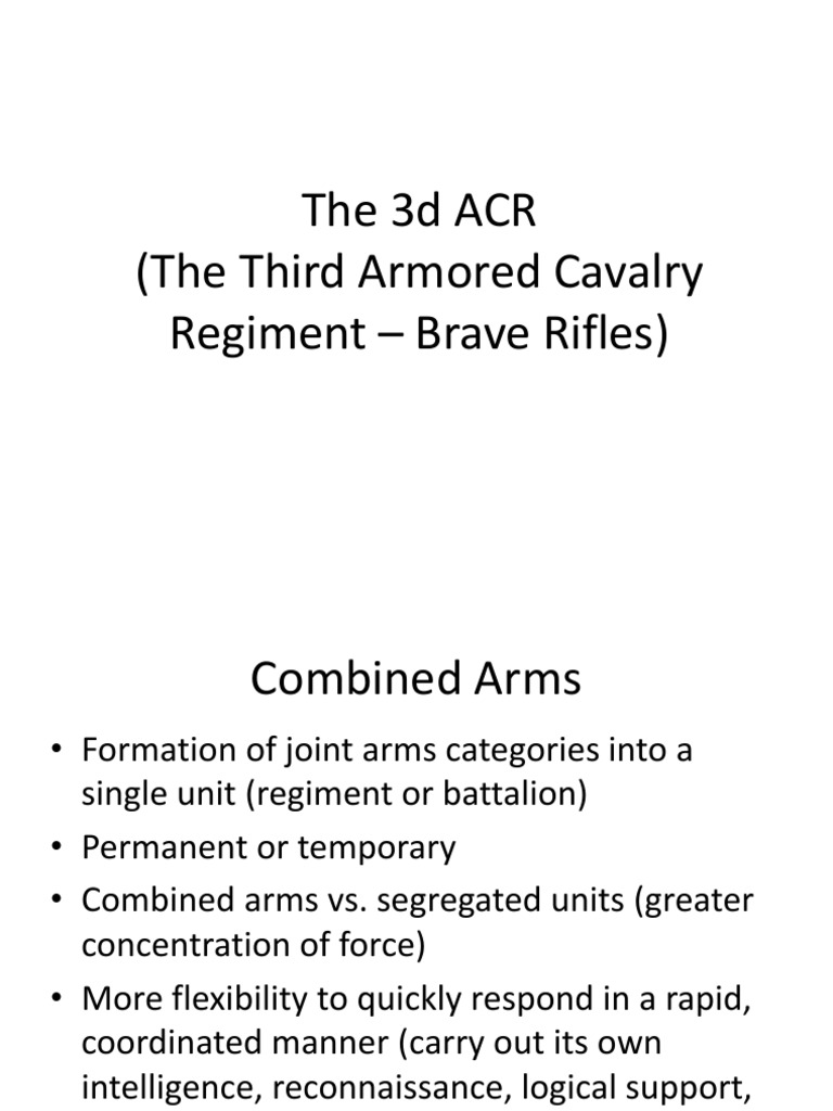 A Comparison of Combined Arms Tactics and Organization Between the 3rd ...