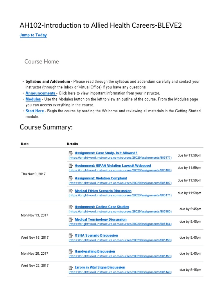 Ah102-Introduction To Allied Health Careers | PDF | Health Care | Medicine
