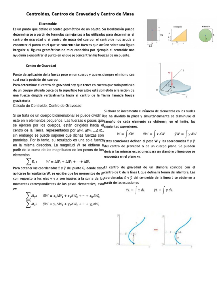 Centroides | PDF | Centro de masa | Gravedad