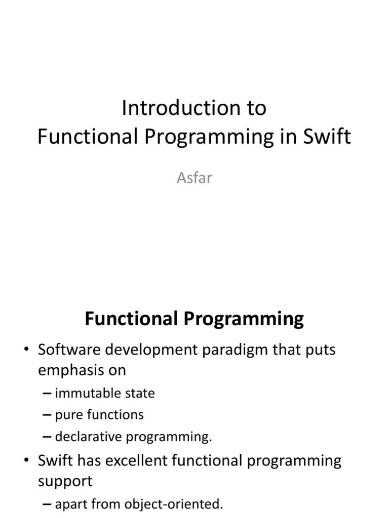 Func PGR Swift | PDF | Functional Programming | Object Oriented Programming