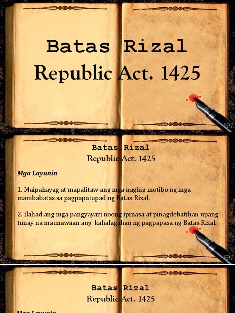 Batas Rizal R.A. 1425 | PDF