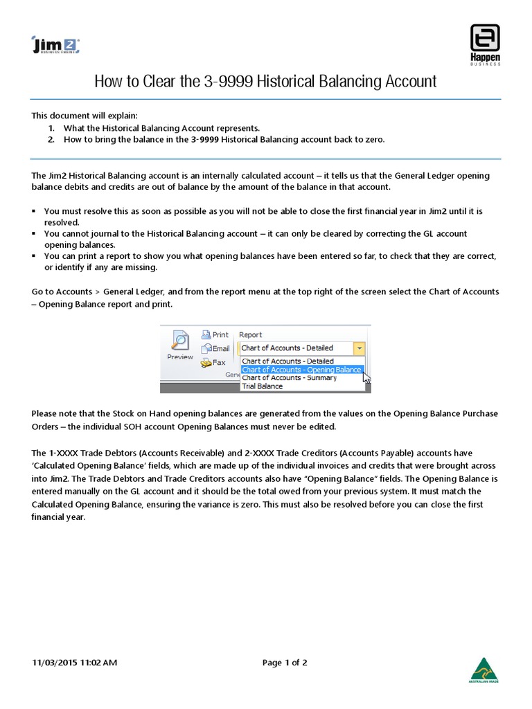 Clear Historical Balancing Account 3-9999 | PDF | Debits And Credits ...