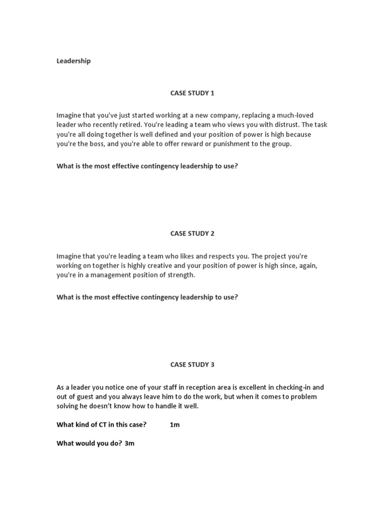 Effective Leadership Case Studies | PDF