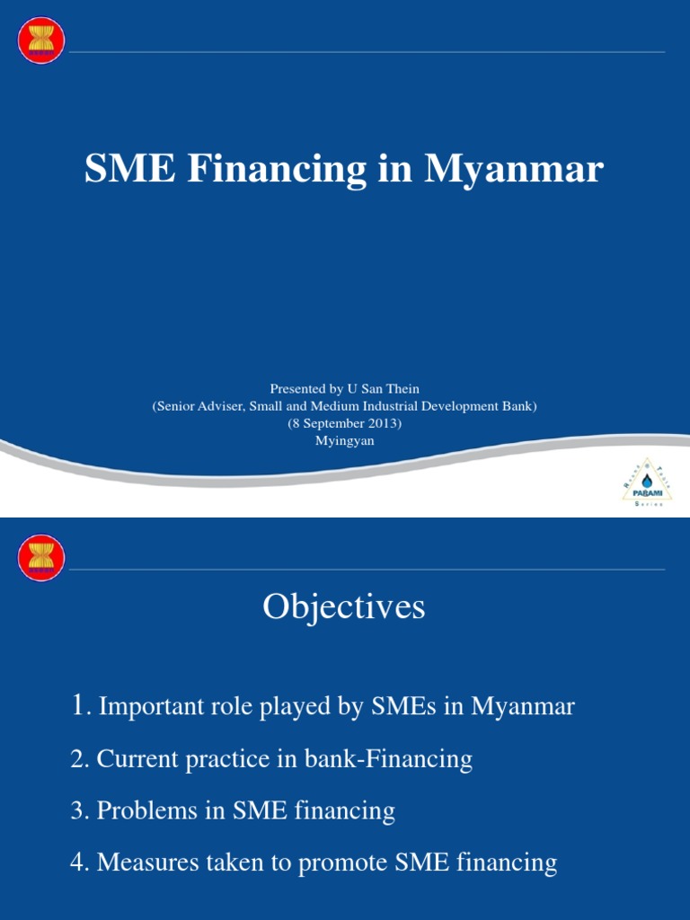SME Financing in Myanmar (8 September 2013) | PDF | Small And Medium ...