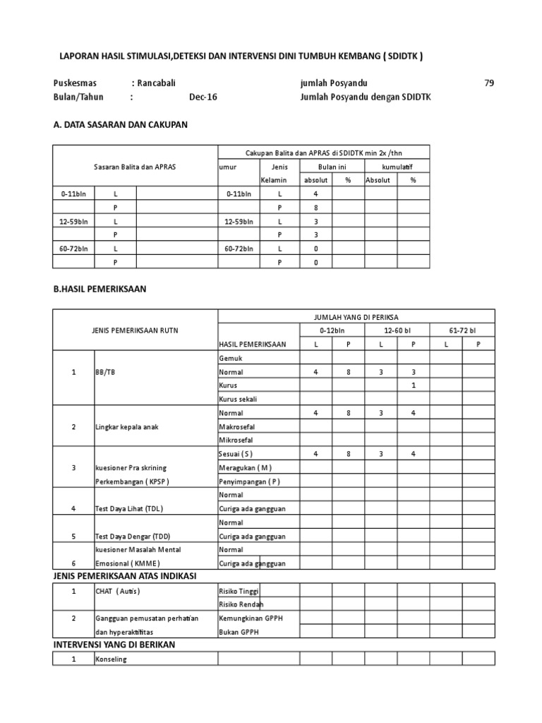 Laporan SDIDTK | PDF