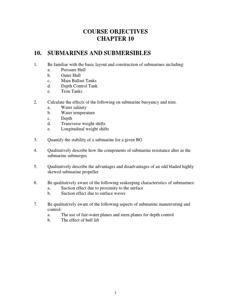 Submarine Design and Buoyancy Principles | PDF | Buoyancy | Submarines