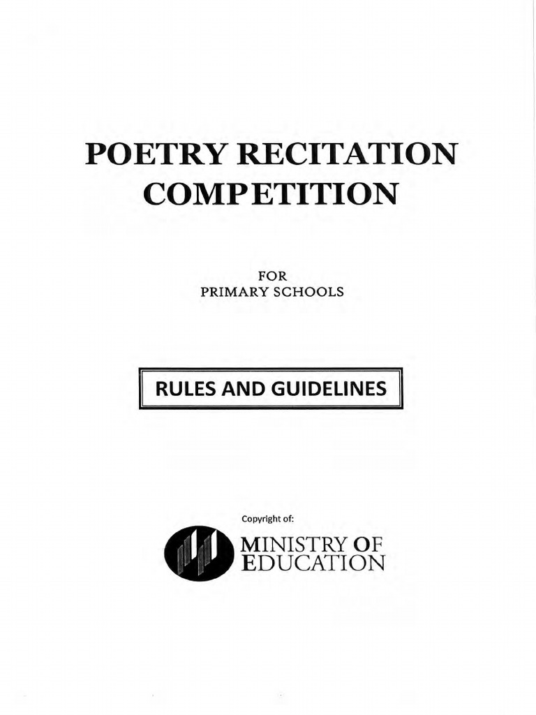 2015 Poetry Recitation Competition Primary-S | PDF