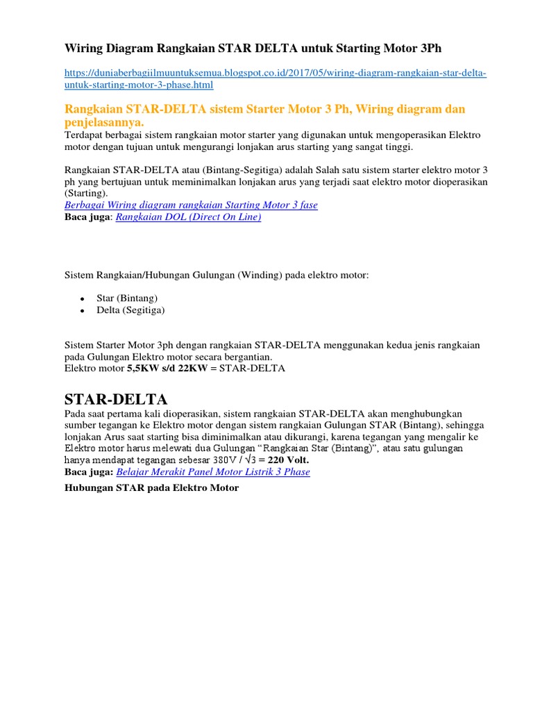 Optimizing Motor Starting with a STAR-DELTA Configuration | PDF