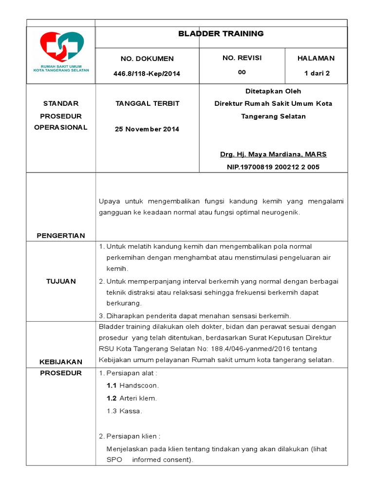 SPO Bladder Training LDX | PDF