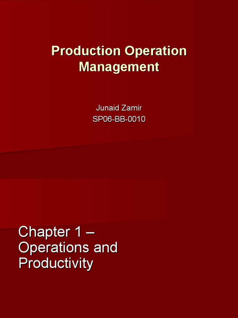Production Operation Management | PDF | Inventory | Forecasting