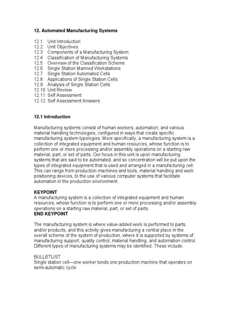Single Station Manufacturing Cells PDF | Download Free PDF | Automation ...