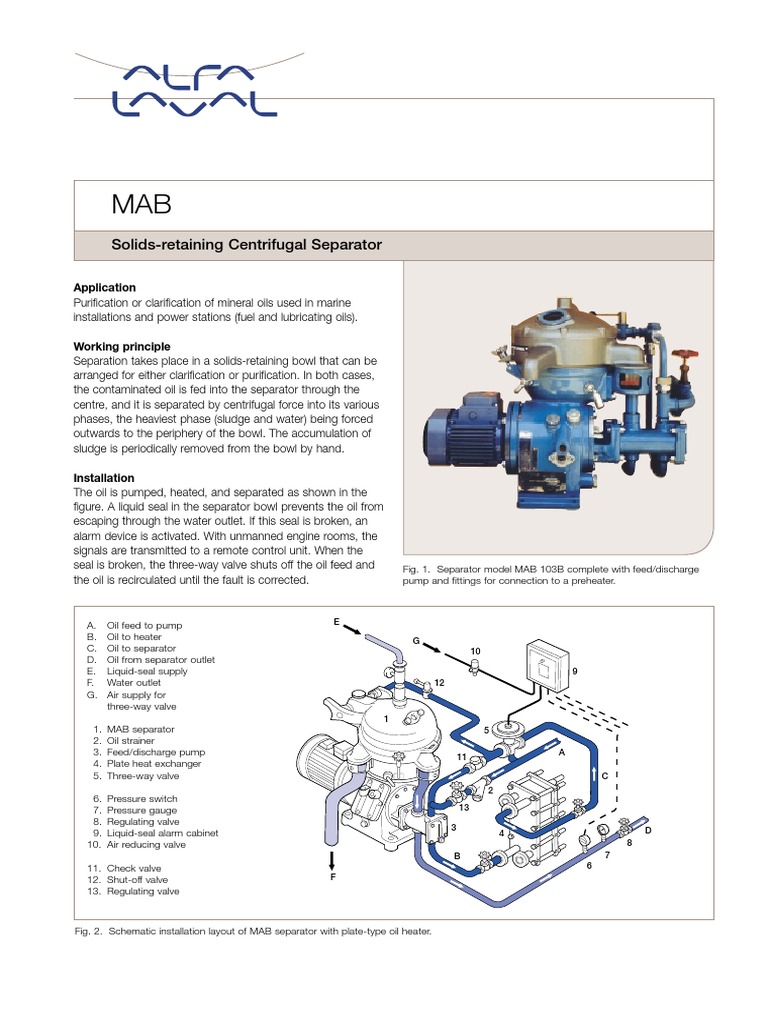 Alfa-Laval Modelo MAB-103 - Dados Tecnicos PDF | PDF | Pump | Valve