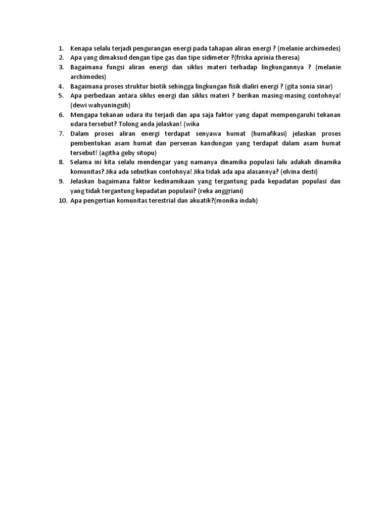 14 Soal Pertanyaan Pengling | PDF