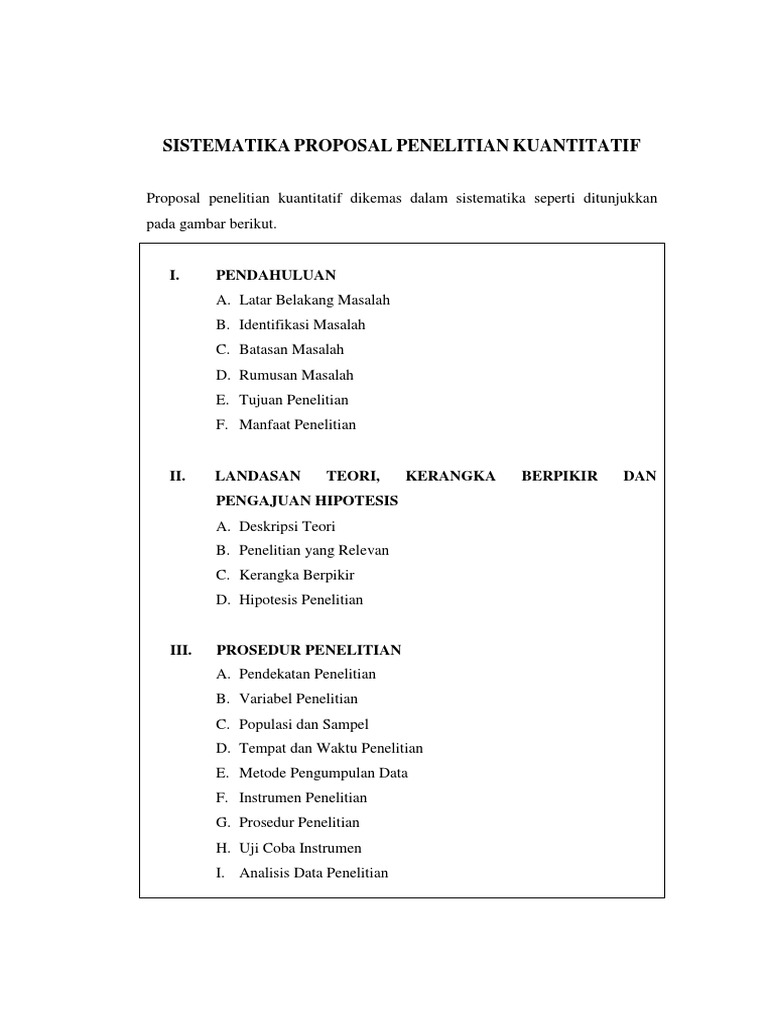 3 Draft Proposal Penelitian Kuantitatif Kosong | PDF