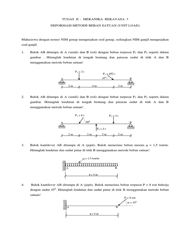 Contoh Soal Mekanika Rekayasa | PDF
