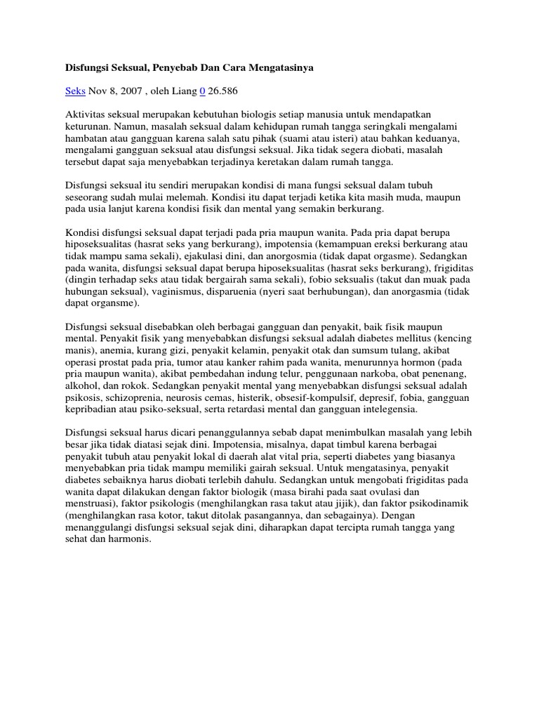 A Tugas Buk Eva Dysfungsi Seksual Dan Frigiditas | PDF