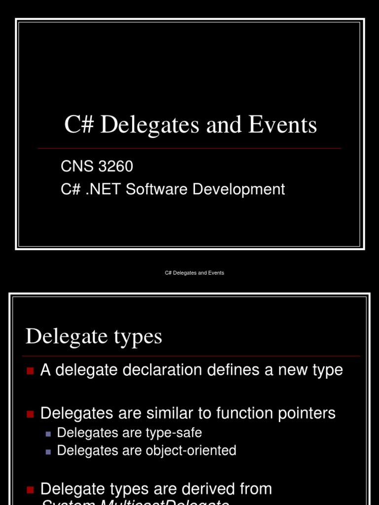 Delegates And Events Download Free Pdf C Sharp Programming Language Method Computer 
