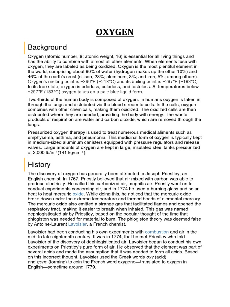 OXYGEN | PDF | Oxygen | Chemical Elements