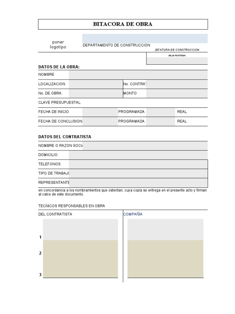 BITACORA DE OBRA