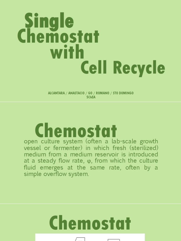 Single Chemostat With Recycle | PDF | Biology | Organisms