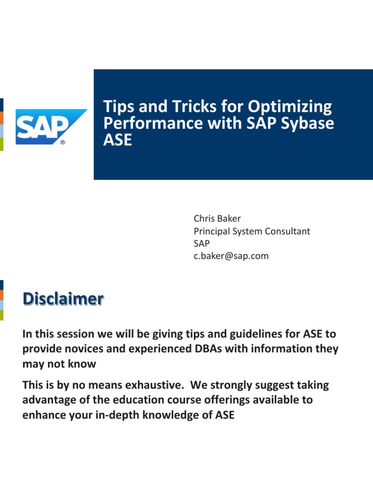 Optimize SAP Sybase ASE Performance | PDF | Cache (Computing) | Thread (Computing)