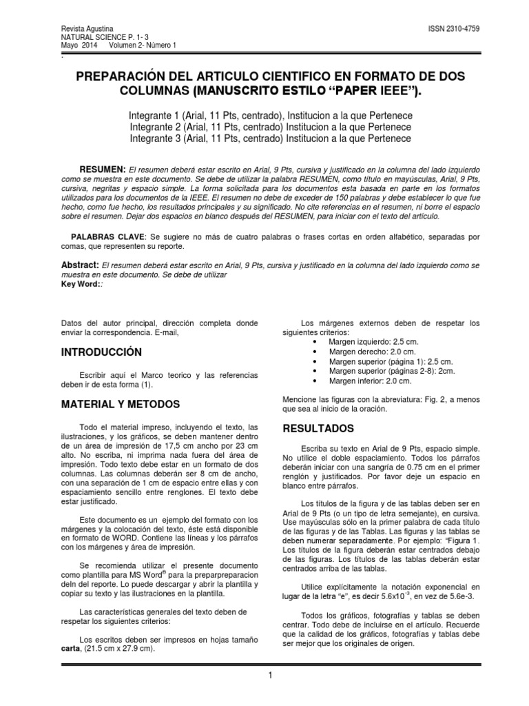 Ejemplo A Desarrollar de Paper | PDF | Publicación | Texto