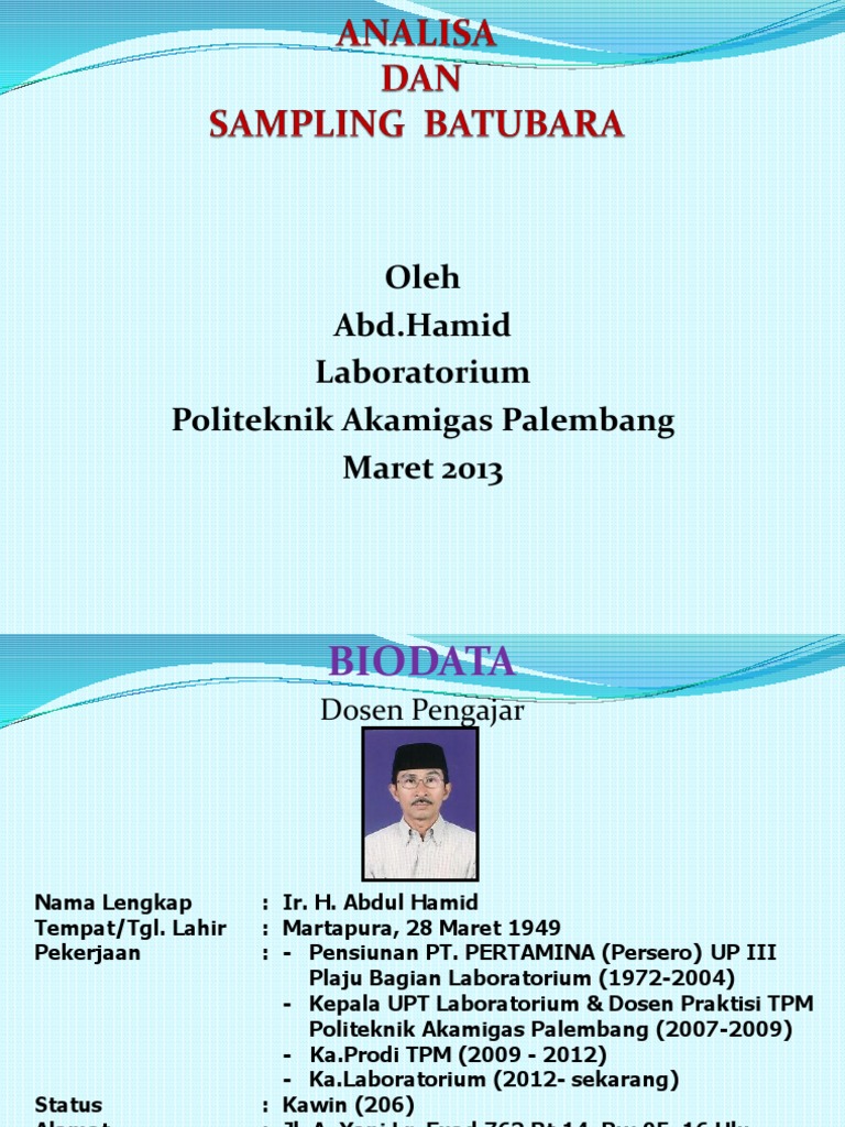 Analisa Dan Sampling Batubara | PDF