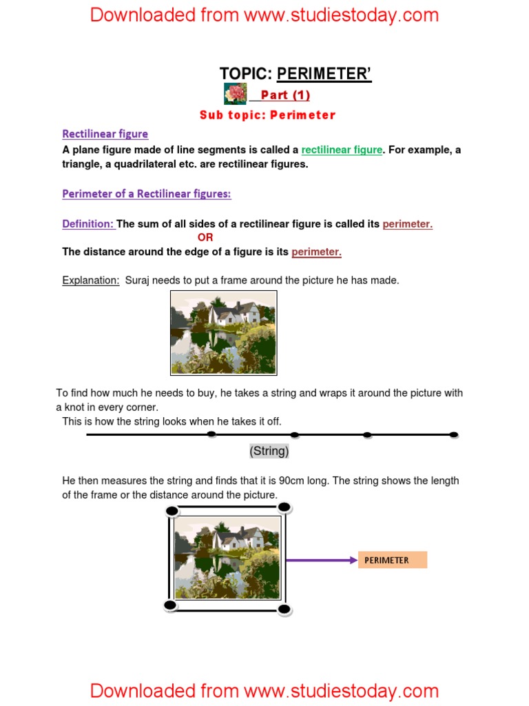 Topic: Perimeter': Rectilinear Figure | Download Free PDF | Geometric ...