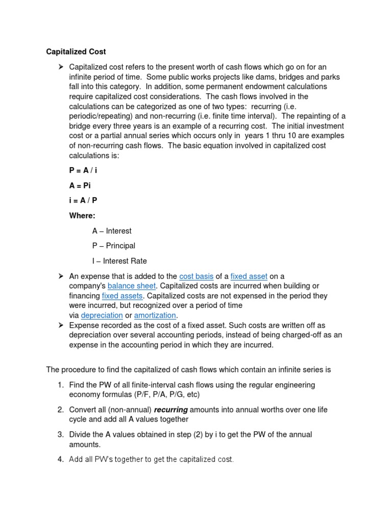 Capitalized Cost Eng Econo As1 | PDF | Depreciation | Expense