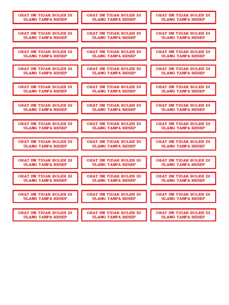 Obat tidak boleh diulang tanpa resep dokter | PDF