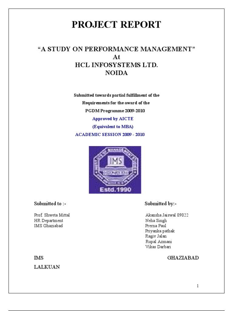 HCL Project | Performance Management | Goal