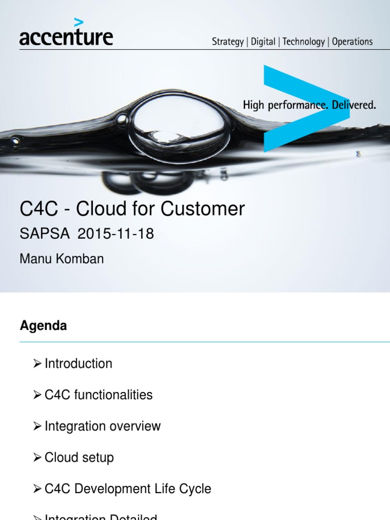 Accenture SAPSA 2015 C4C | PDF | Cloud Computing | Sap Se