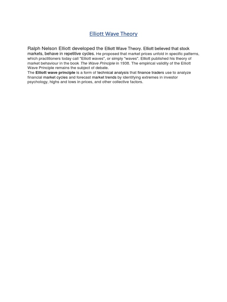 Elliott Wave Theory Overview | PDF | Politics | Philosophy