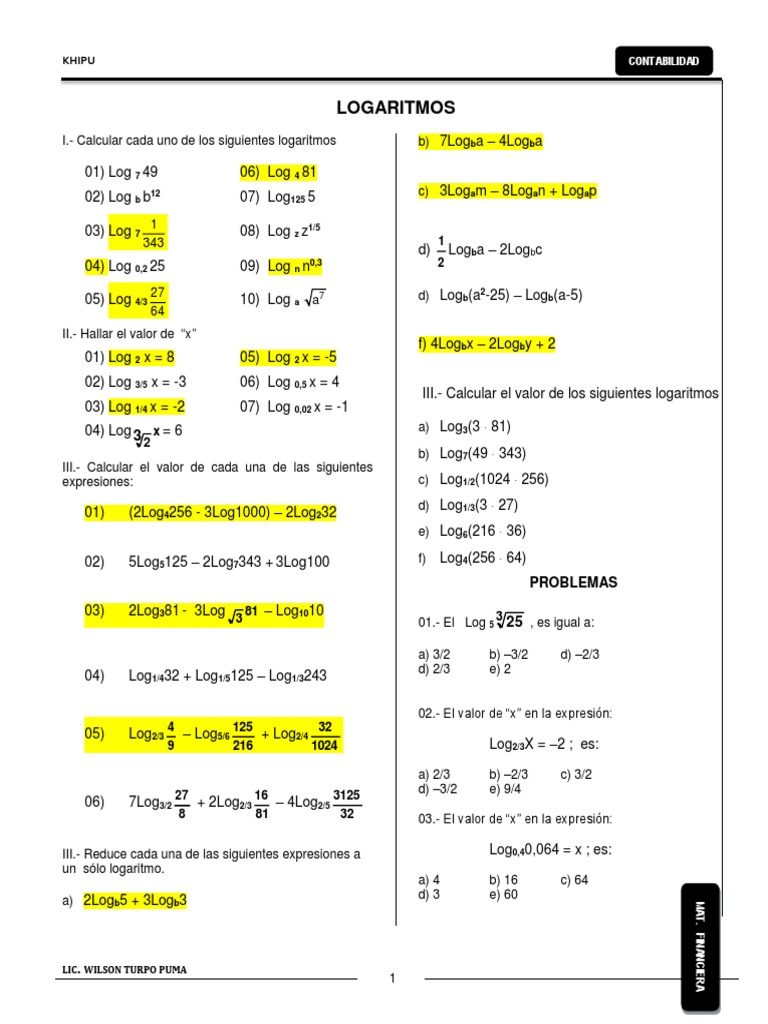 Logar It Mos | PDF | Números | Funciones especiales