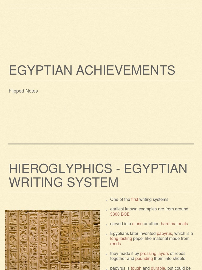 Ancient Egypt Achievements Flipped Notes | PDF | Ancient Egypt ...