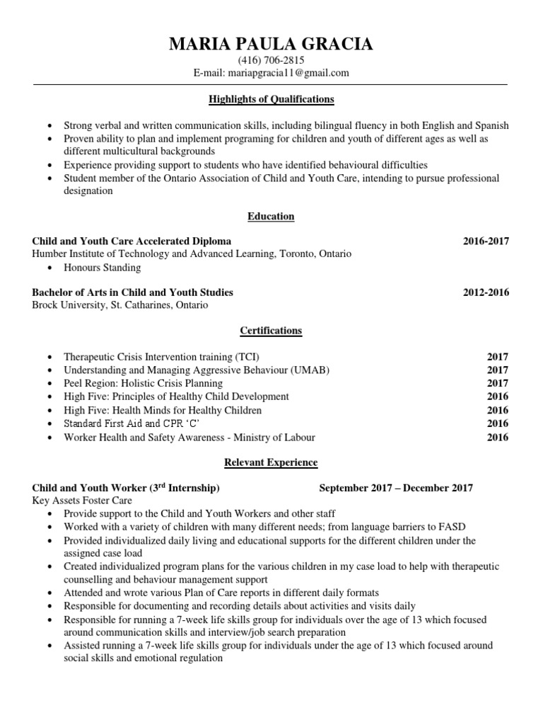 Maria Paula Gracia - Cyc Resume | PDF | Human Resources | Behavioural ...
