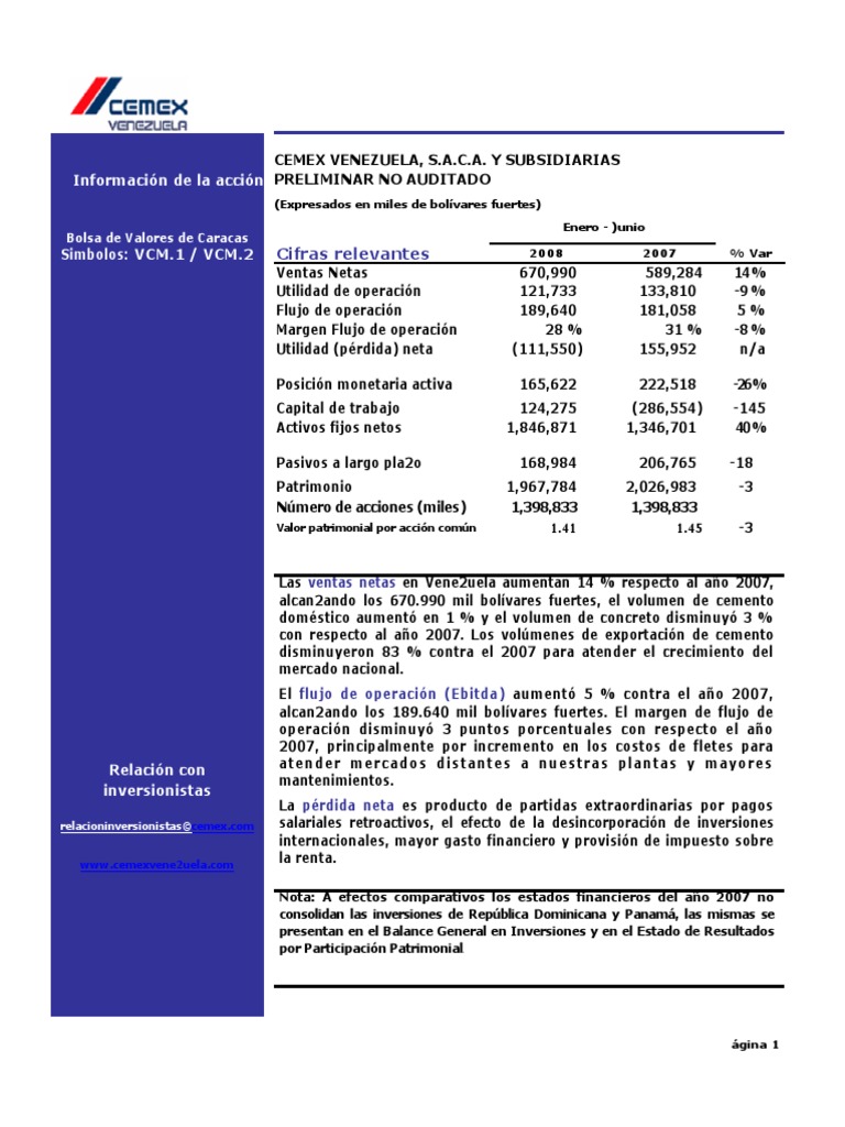 Estados Financieros RESUELTOS Caso Practico CEMEX | PDF | Estado de ...