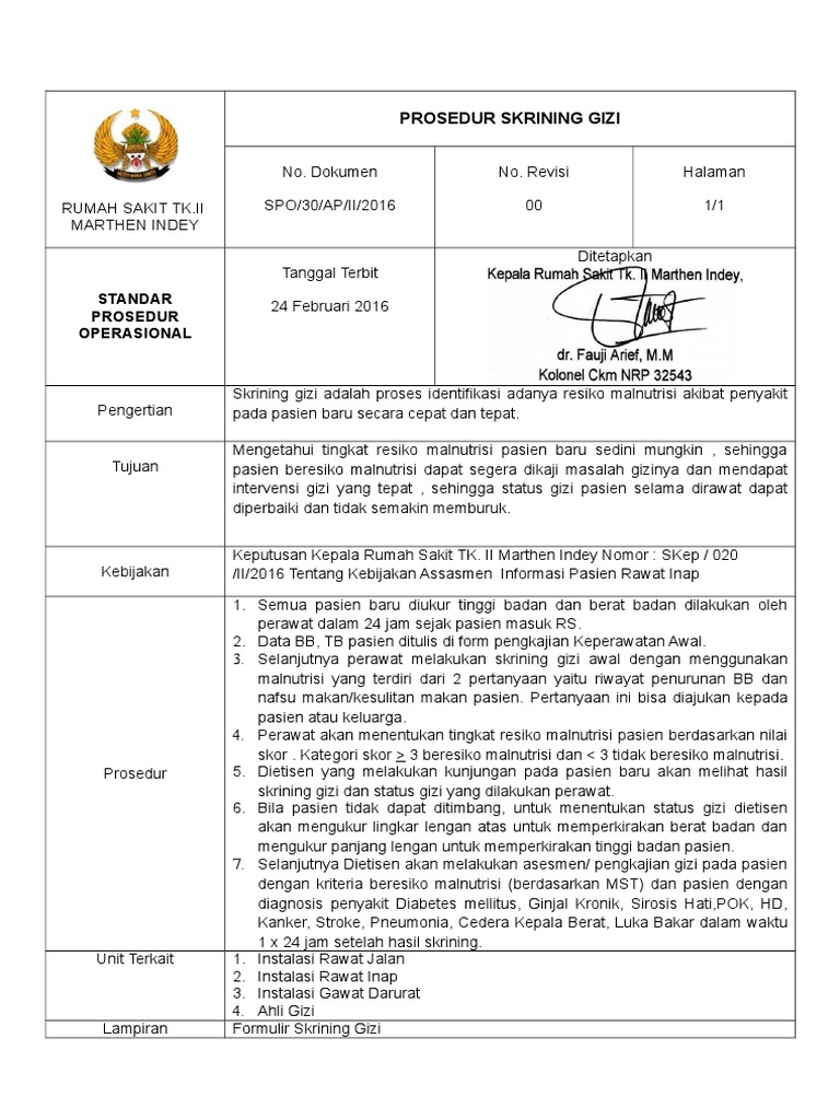 AP 1.6 Spo Skrining Gizi Fix | PDF