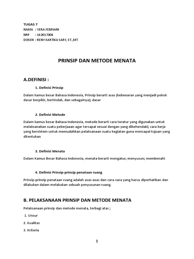 Prinsip dan Metode Menata Ruang | PDF