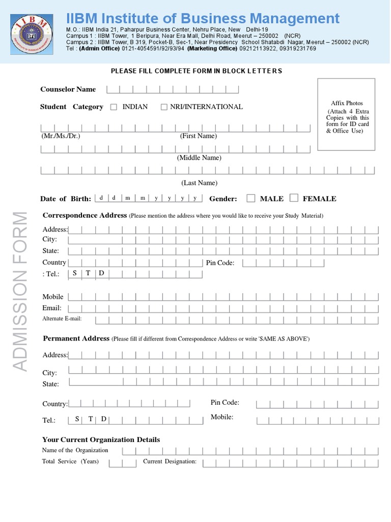 IIBM-Application-Form-Management 21017 PDF | PDF | Diploma ...