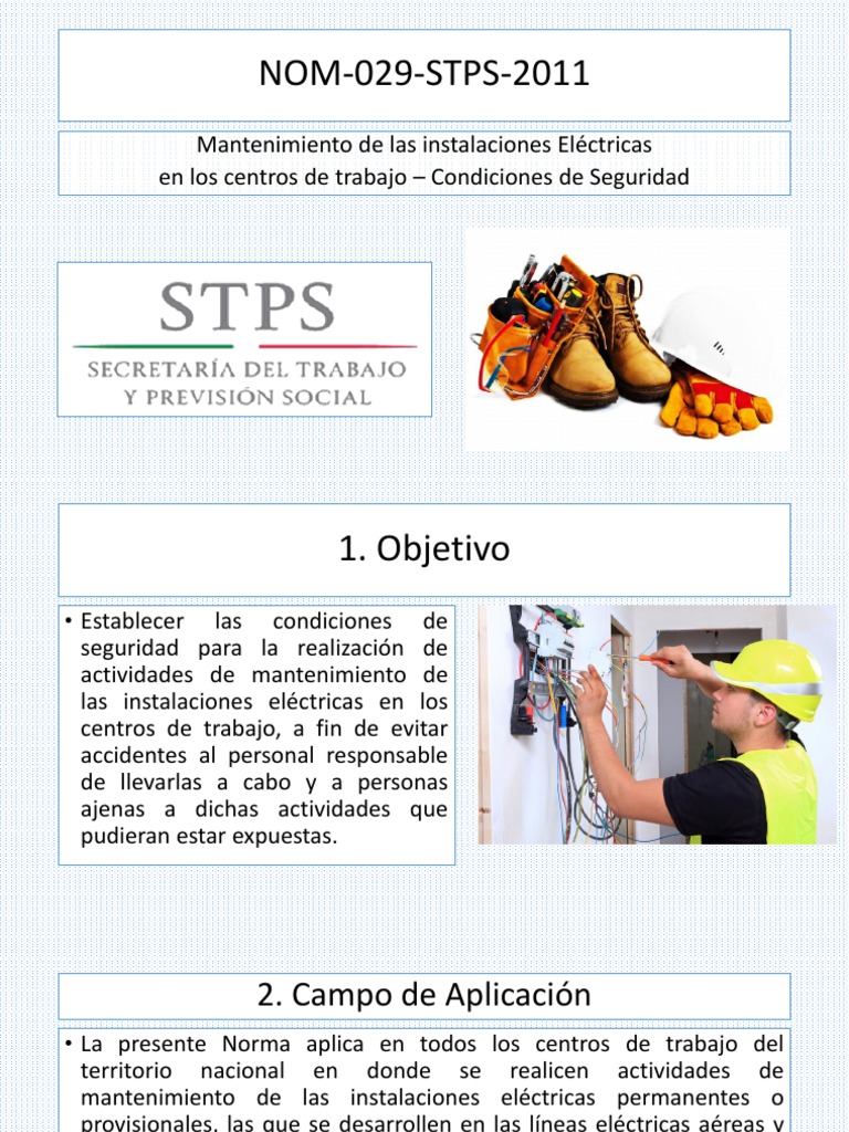Nom 029 STPS 2011 | PDF | Cableado eléctrico | Electricidad