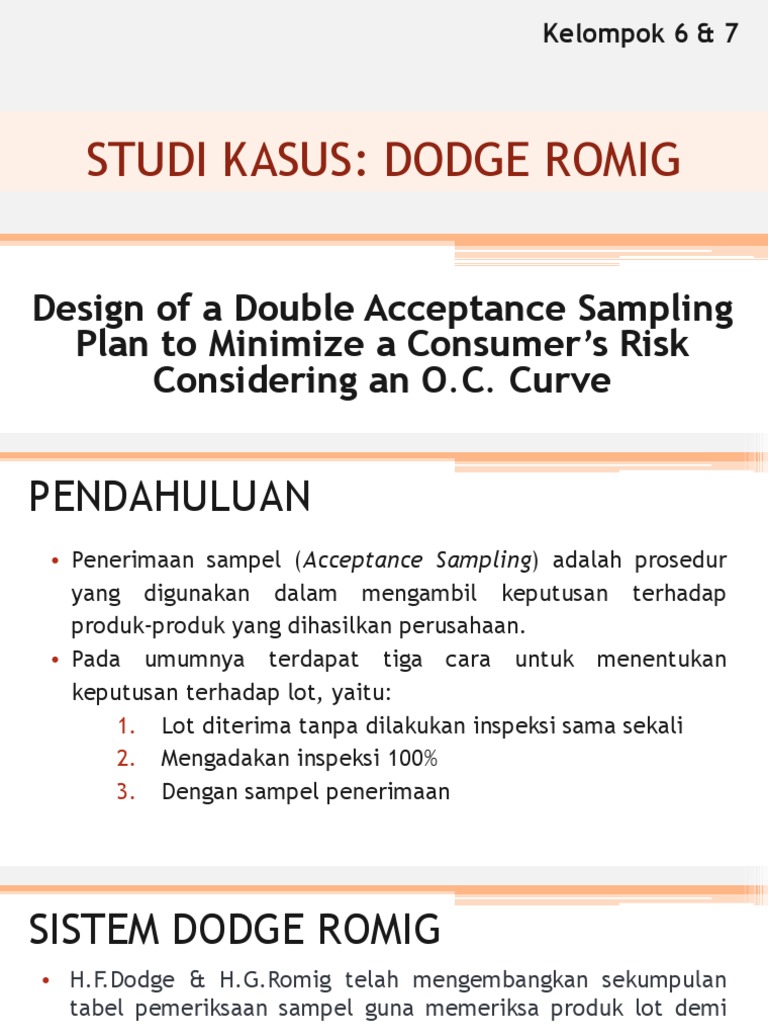 Studi Kasus Dodge Romig | PDF
