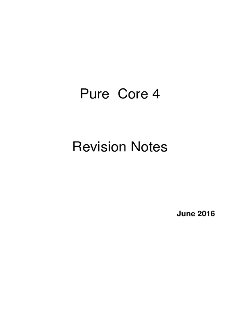 Edexcel C4 Notes | PDF | Fraction (Mathematics) | Equations