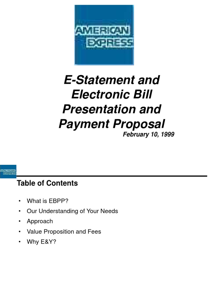 EBPP Proposal Ver6 (AMEX) | PDF | American Express | Banks