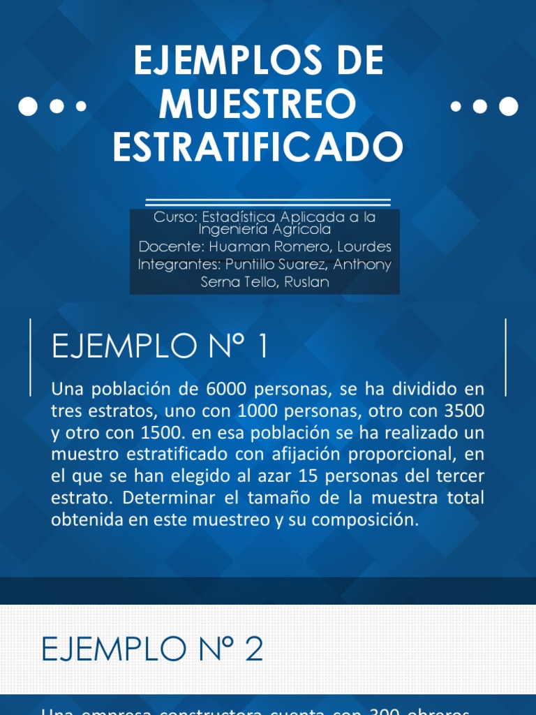 Ejemplos de Muestreo Estratificado