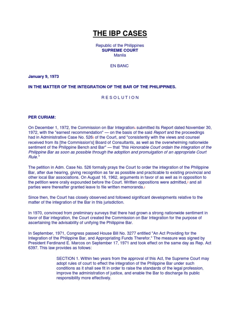 The IBP Cases | PDF | Bar Association | Law